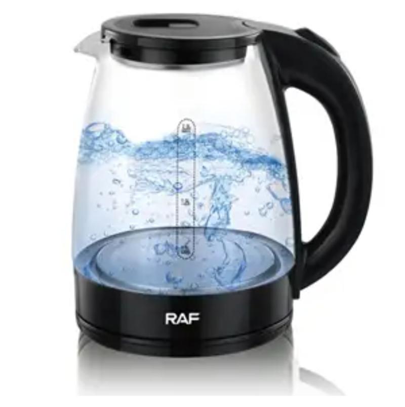 کتری برقی شیشه ای راف مدل RAF R.7840سفید - فروشگاه حضوری و اینترنتی فهد مارکت